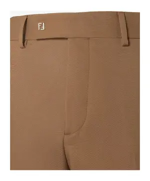 Fendi Straight-leg Tailored Cigarette Trousers - Brown