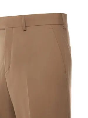 Fendi Straight-leg Tailored Cigarette Trousers - Brown
