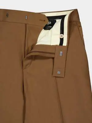 Fendi Straight-leg Tailored Cigarette Trousers - Brown