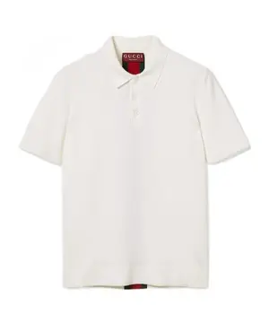 Gucci Knit Wool Polo Shirt With Web