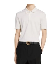 Gucci Knit Wool Polo Shirt With Web