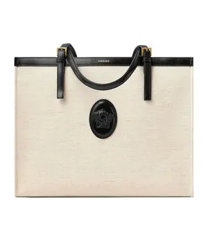 Versace Rivière Large Tote Bag - Black  Beige