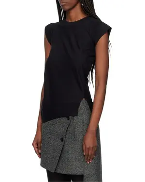 COURREGES Asymmetrical Cut-out Shoulder Blouse