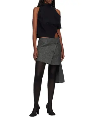 COURREGES Asymmetrical Cut-out Shoulder Blouse