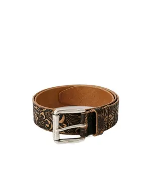 Our Legacy Paisley Embossed Belt - Brown