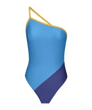 Saint Laurent One-shoulder Swimsuit - Blue