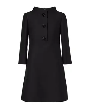 Valentino Garavani Crepe Couture Minidress With Button Placket