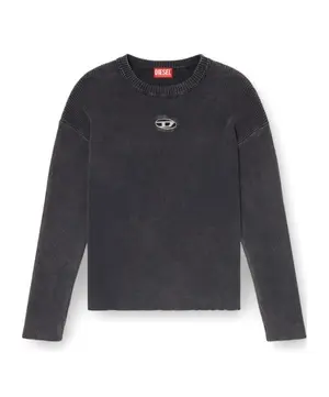 DIESEL® K-darren-d Oval D Logo Knitted Jumper - Grey