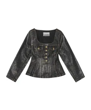 GANNI Fitted Waist Denim Jacket