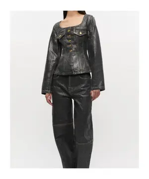 GANNI Fitted Waist Denim Jacket