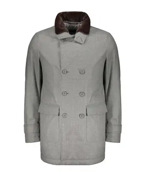 Herno Double-breasted Coat With Contrast Collar
