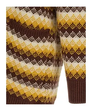 Auralee Cashmere Jacquard Knit Cardigan - Multicolor