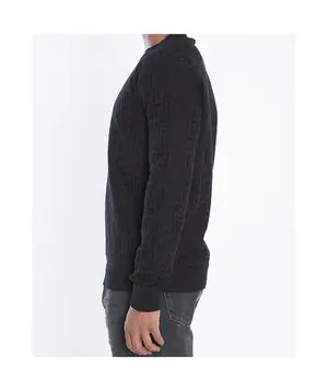 Fendi Ff Monogram Crewneck Knitted Jumper - Black