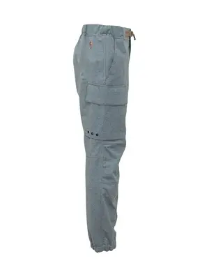 Moncler Logo-patch Belted Cargo Trousers - Light Blue