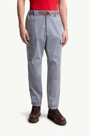 Moncler Logo-patch Belted Cargo Trousers - Light Blue