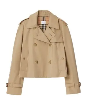 Burberry Cropped Gabardine Trench Jacket