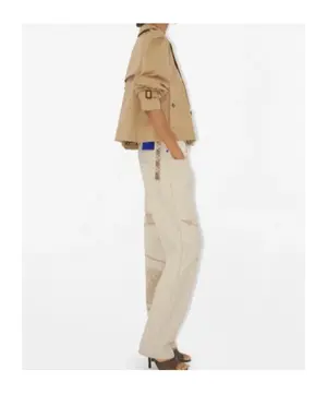 Burberry Cropped Gabardine Trench Jacket