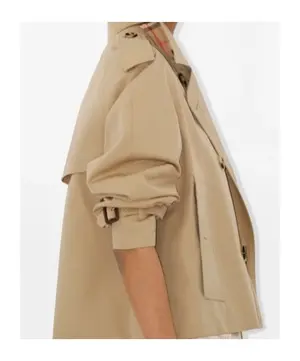 Burberry Cropped Gabardine Trench Jacket
