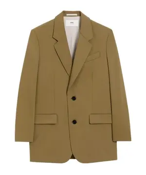 AMI Paris Single-breasted Wool Jacket - Bronze