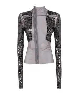 Rick Owens Sequined Zipped Top