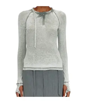 DIESEL® Ribbed Knit Sweater With Zip Detail And Thumbholes