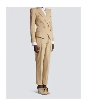Balmain Gabardine 6-button Double-breasted Jacket - Beige