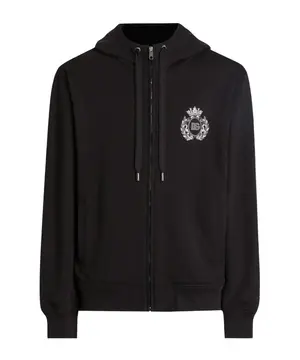 Dolce & Gabbana Logo Embroidered Zip-up Hoodie - No