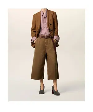 AMI Paris Wide Leg Bermuda Pants