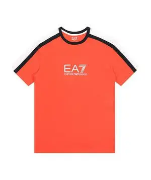 EA7 Logo Printed T-shirt With Round Neck - Orange