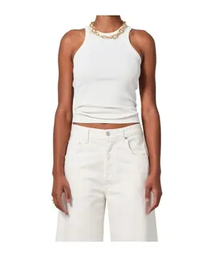 Citizens Of Humanity Akira Ribbed-knit Racerback Tank - Ivory