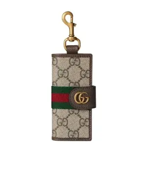 Gucci Hook Closure Ophidia Key Case - Beige And Dark Brown
