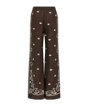 P.a.r.o.s.h Wide Leg Bandana Print Pants - Brown