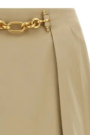 Balmain Pleated Chain Mini Skirt - Beige