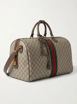 Gucci Savoy Medium Duffle Bag - Beige And Dark Brown