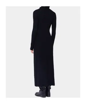 Rabanne Knitted Long Dress With Chain Detail - Black