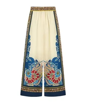La DoubleJ Printed Palazzo Pants - Nude