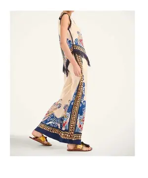 La DoubleJ Printed Palazzo Pants - Nude