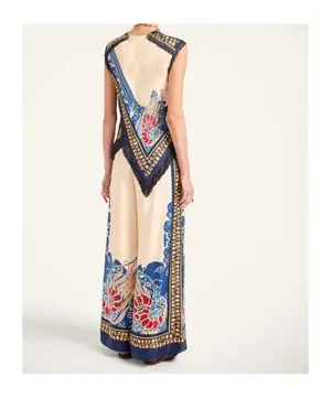 La DoubleJ Printed Palazzo Pants - Nude