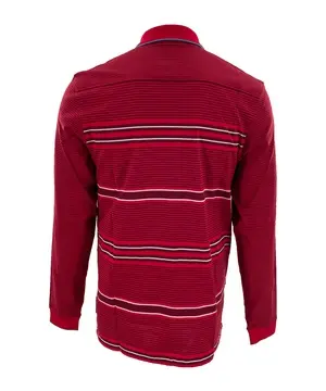Dunhill Striped Long-sleeved Polo Shirt - Red