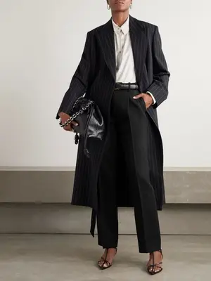 Victoria Beckham Wool Pleated Wide-leg Trousers