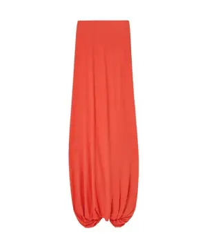 Tove Eula Pleated Strapless Maxi Dress - Red