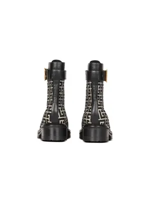 Balmain Bicolor Jacquard Ranger Romy Ankle Boots