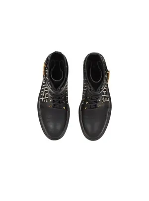 Balmain Bicolor Jacquard Ranger Romy Ankle Boots