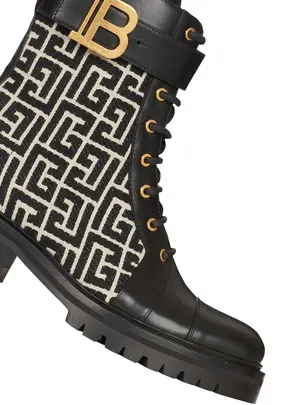 Balmain Bicolor Jacquard Ranger Romy Ankle Boots