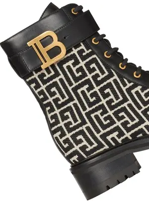 Balmain Bicolor Jacquard Ranger Romy Ankle Boots