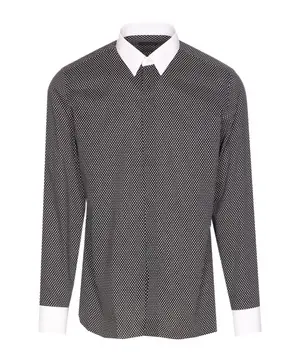 TOM FORD Diamond-pattern Cotton Shirt - Black