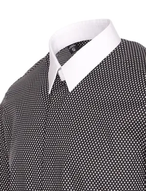 TOM FORD Diamond-pattern Cotton Shirt - Black