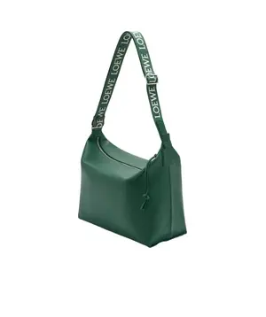Loewe Cubi Crossbody Bag In Calfskin And Jacquard - Dark Green