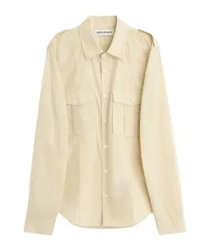 Our Legacy Lean Chest-pockets Shirt - Eggshell