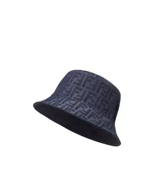 Fendi Reversible Bucket Hat With Ff Motif - Blue